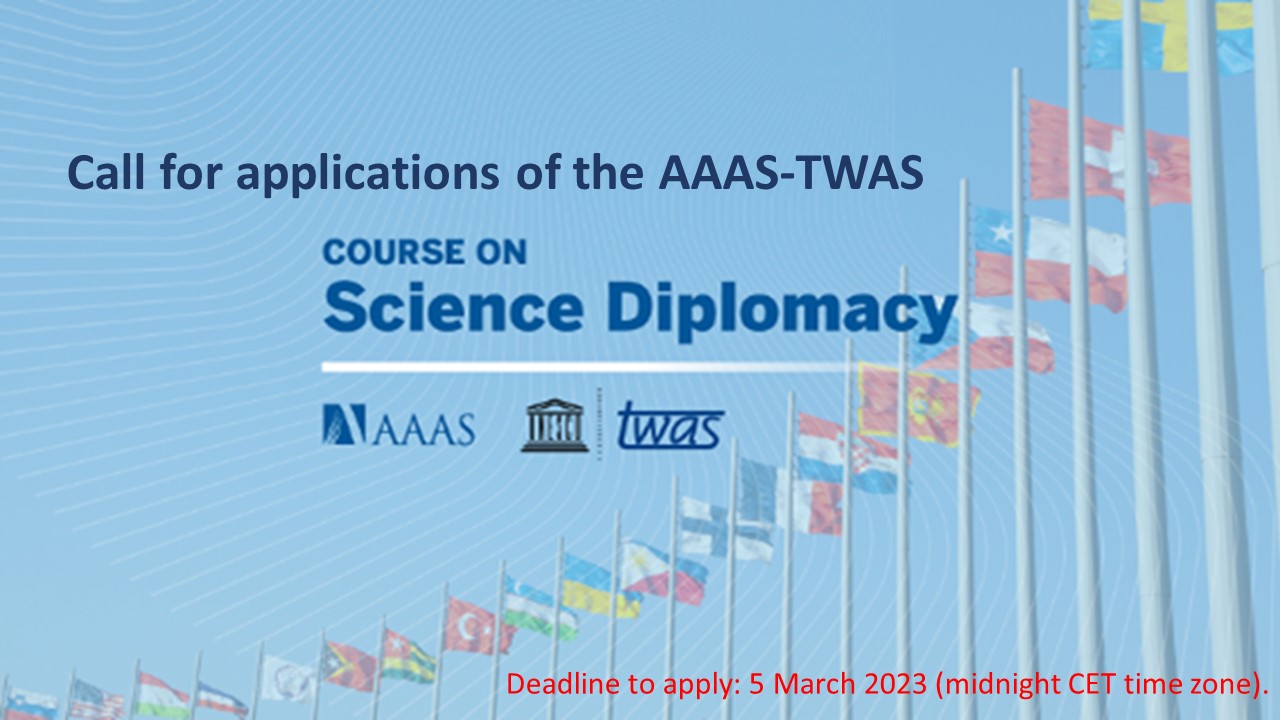 Call for applications of the AAAS-TWAS Course on Science Diplomacy ...